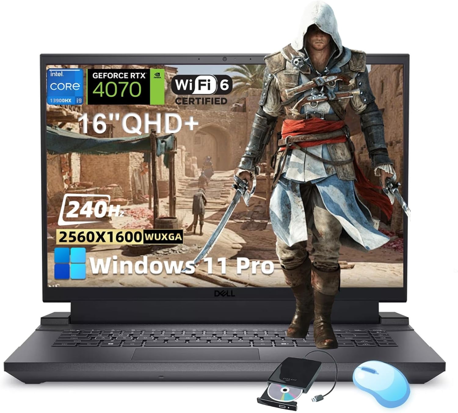 Dell G16 7630 Gaming Laptop - 16" QHD+ 240Hz 3ms Display, Intel 24-Core i9-13900HX, NVIDIA ...