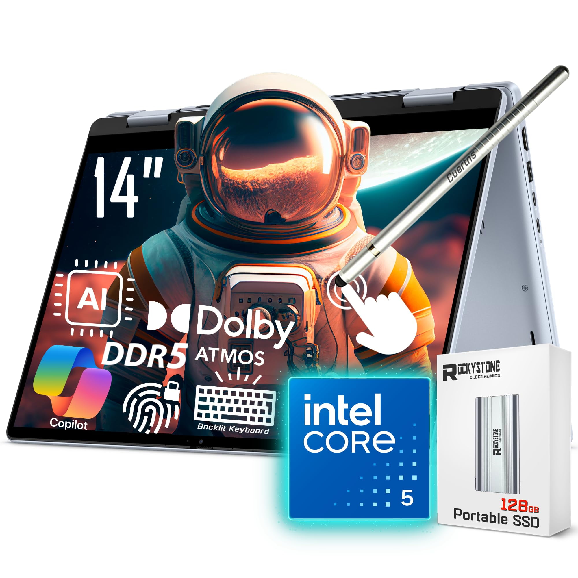 Dell Inspiron 14 2-in-1 Laptop, 14" FHD+ Touchscreen, Core 5 120U(>i7 ...