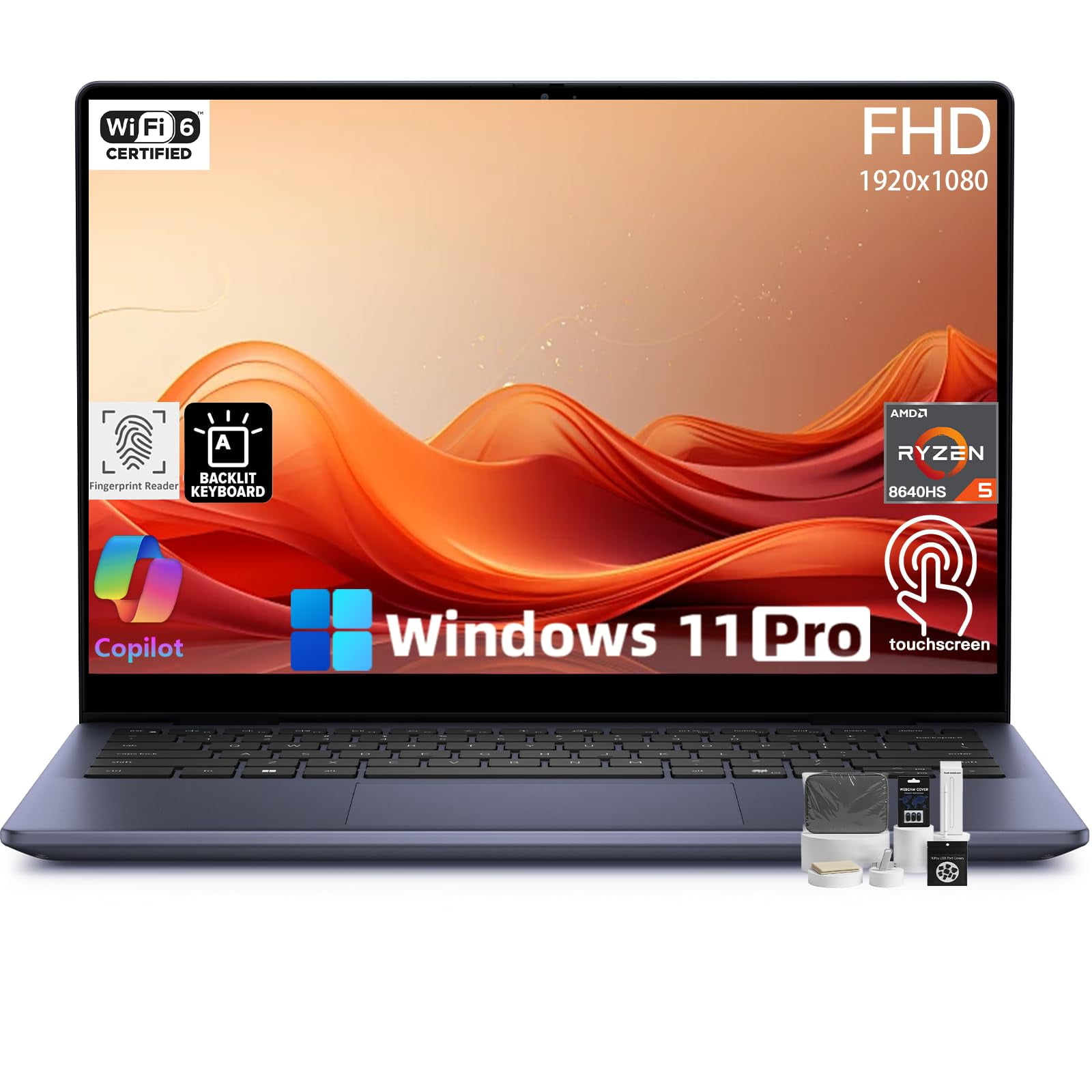 Dell Inspiron 14 Touchscreen Laptop Computer - 14" FHD Display, AMD ...