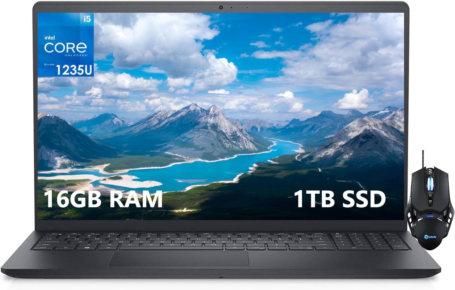 "Dell Inspiron 15 3000 Laptop, 15.6"" FHD, i5-1235U, 16GB RAM, 1TB SSD ...