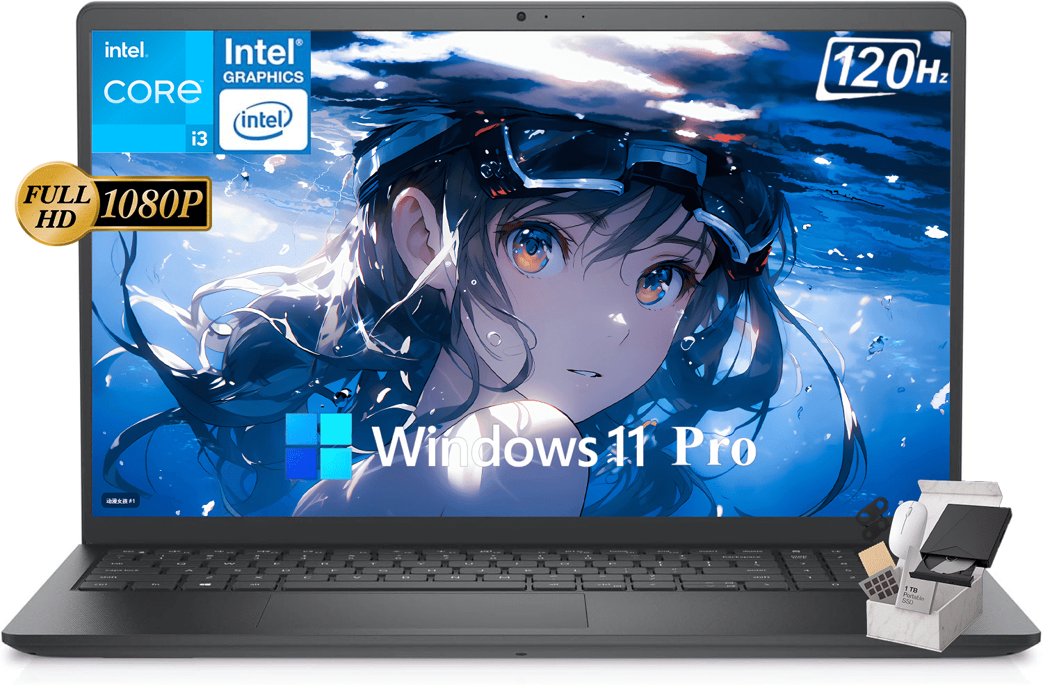 Dell Inspiron 15 3520 Business Laptop, 15.6" Anti-Glare FHD Display ...