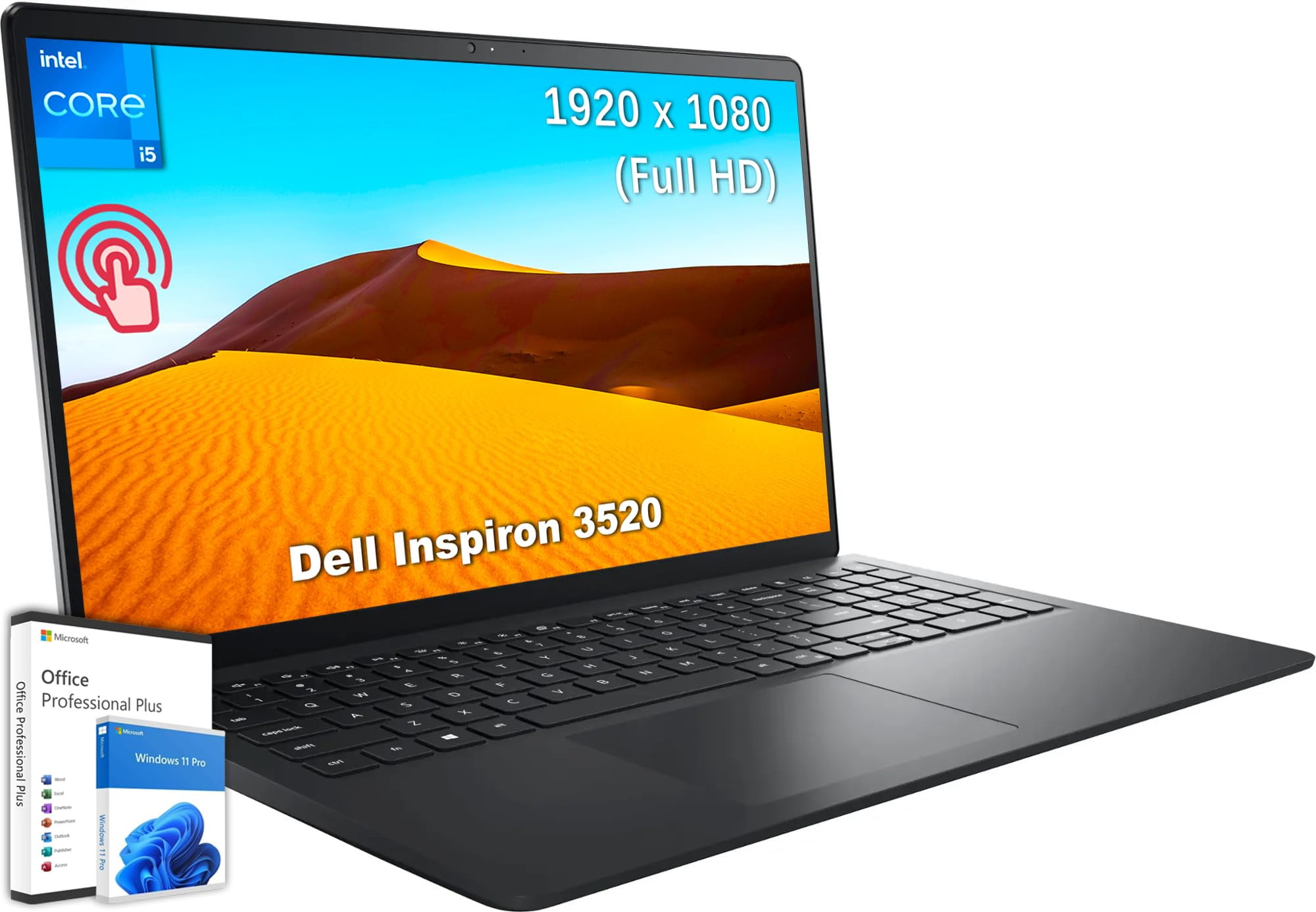 Dell Inspiron 15 3520 Touchscreen Business Laptop, Microsoft Office ...