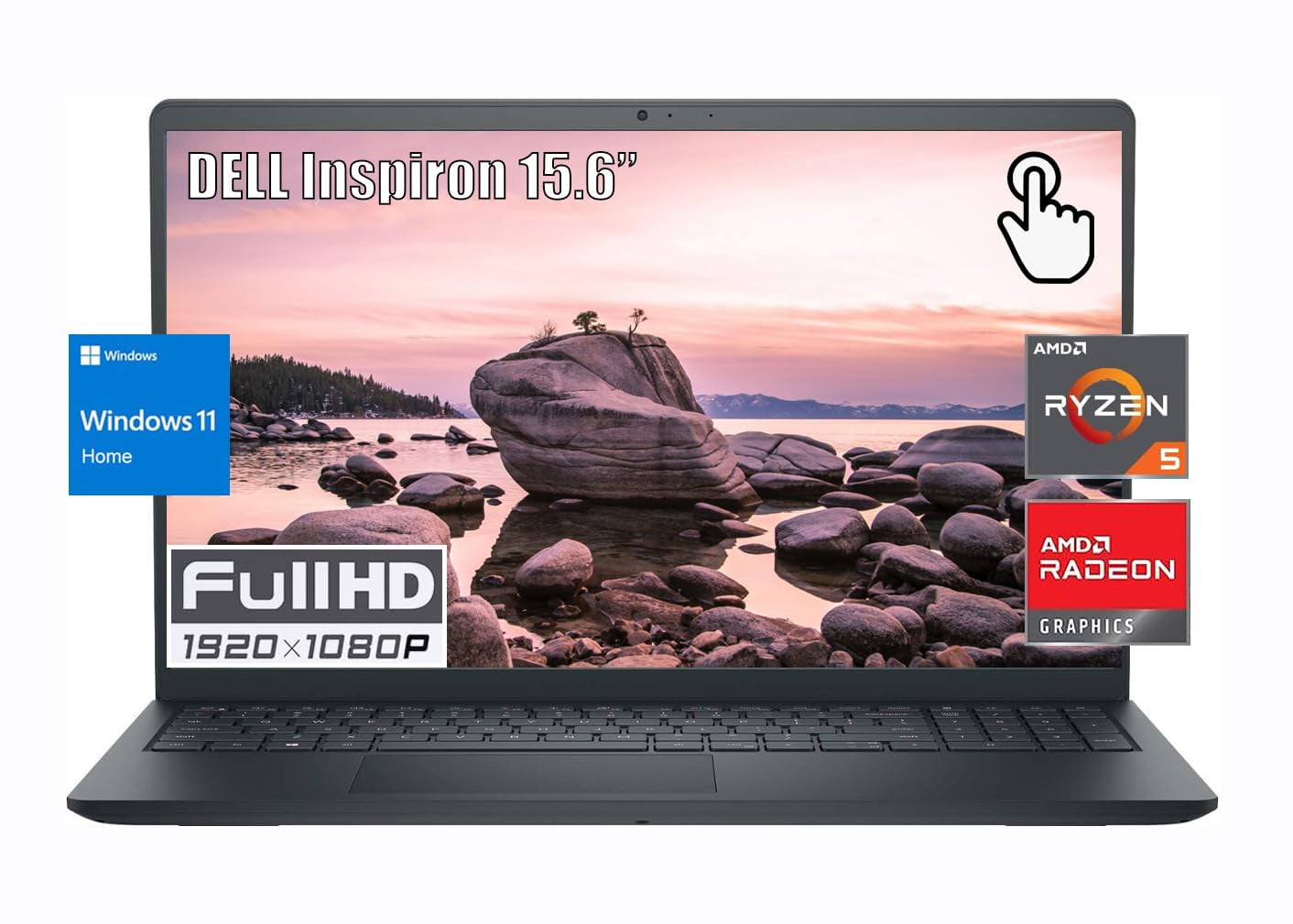 Dell Inspiron 15 3535 Business Laptop, 15.6" FHD Touchscreen Display, AMD Ryzen 5-7530U (6-Core ...