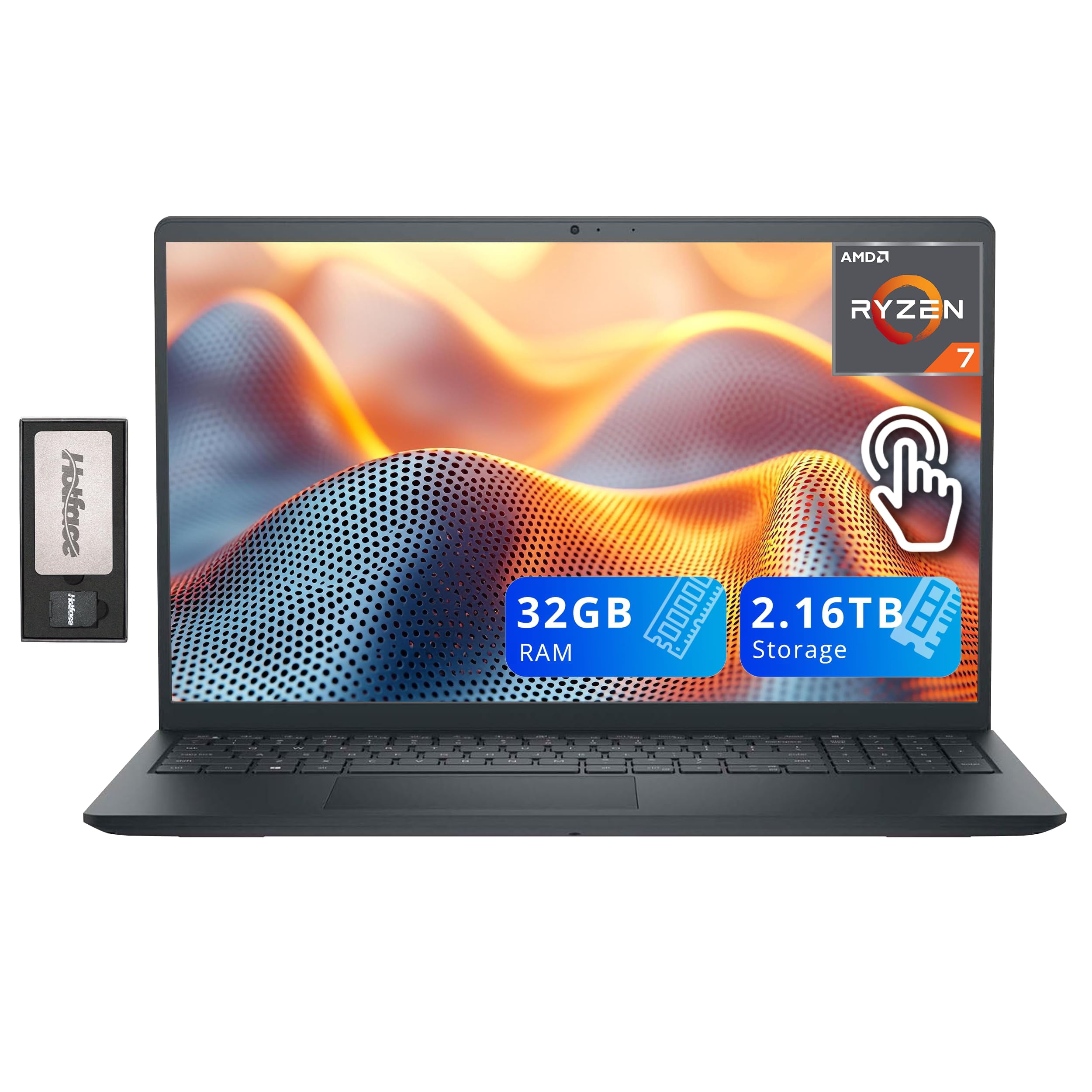 Dell Inspiron 15.6" Anti-Glare FHD Touchscreen Laptop, AMD Ryzen 7 ...
