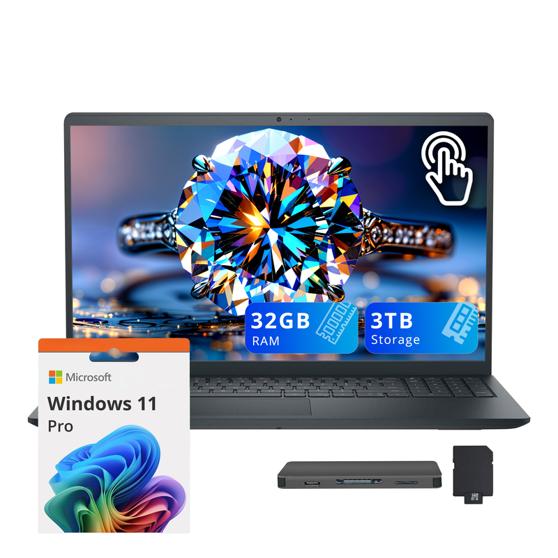 Dell Inspiron 15.6" FHD Touchscreen Laptop, AMD Ryzen 5 7530U, 32GB RAM ...