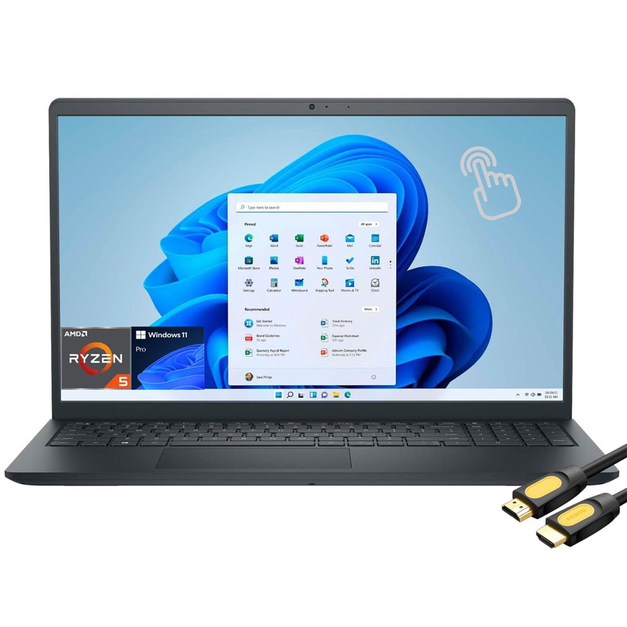 Dell Inspiron 15 Business Laptop, 15.6" FHD Touchscreen Display, AMD 6 ...