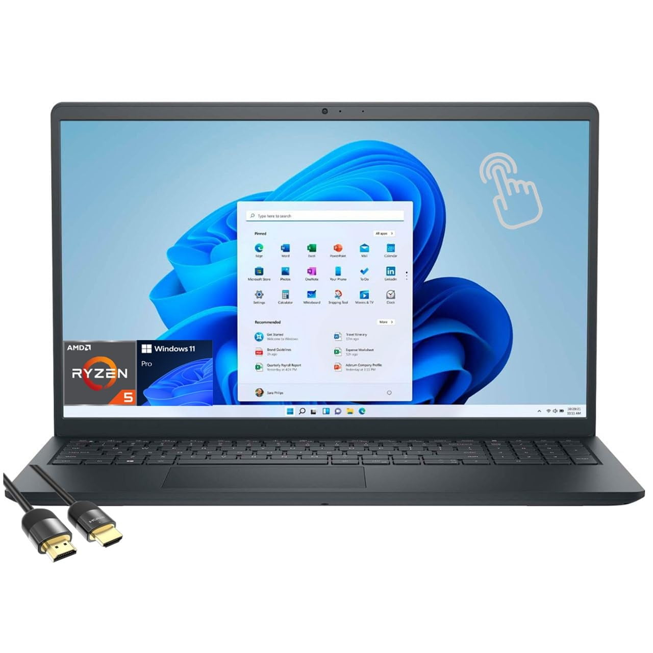 Dell Inspiron 15 Business Laptop, 15.6" FHD Touchscreen Display, AMD 6 ...