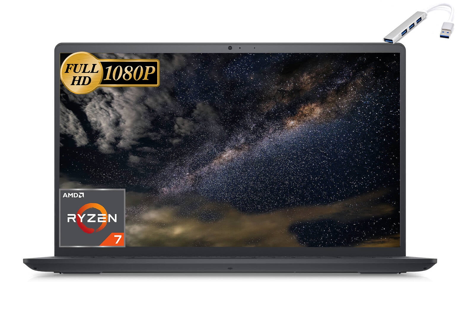 Dell inspiron 15 15.6" FHD Laptop, AMD Ryzen 9 5700U(8-core), 62GB RAM ...