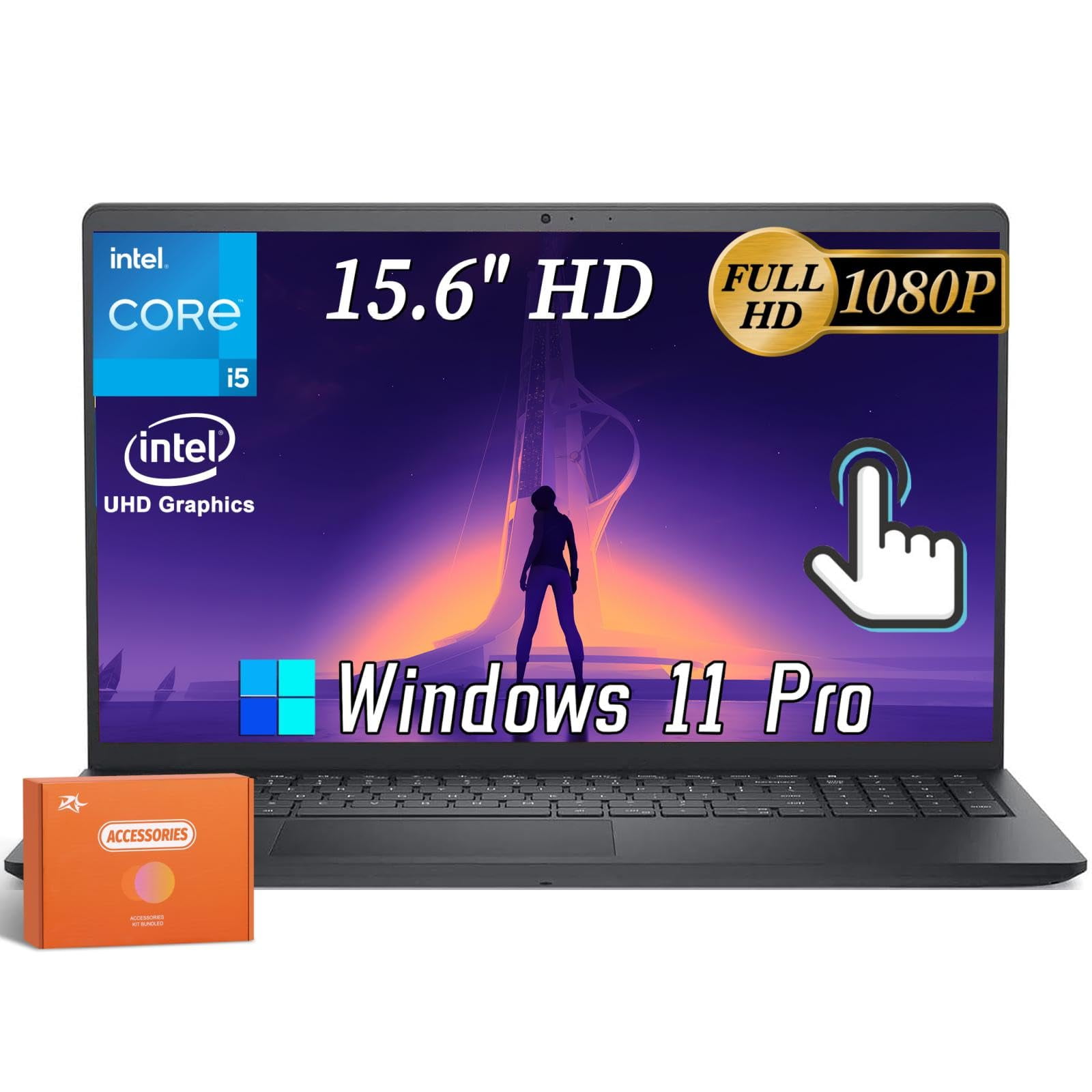 Dell Inspiron 15 Laptop, 15.6" Full HD Touchscreen Computer, Intel 10 ...