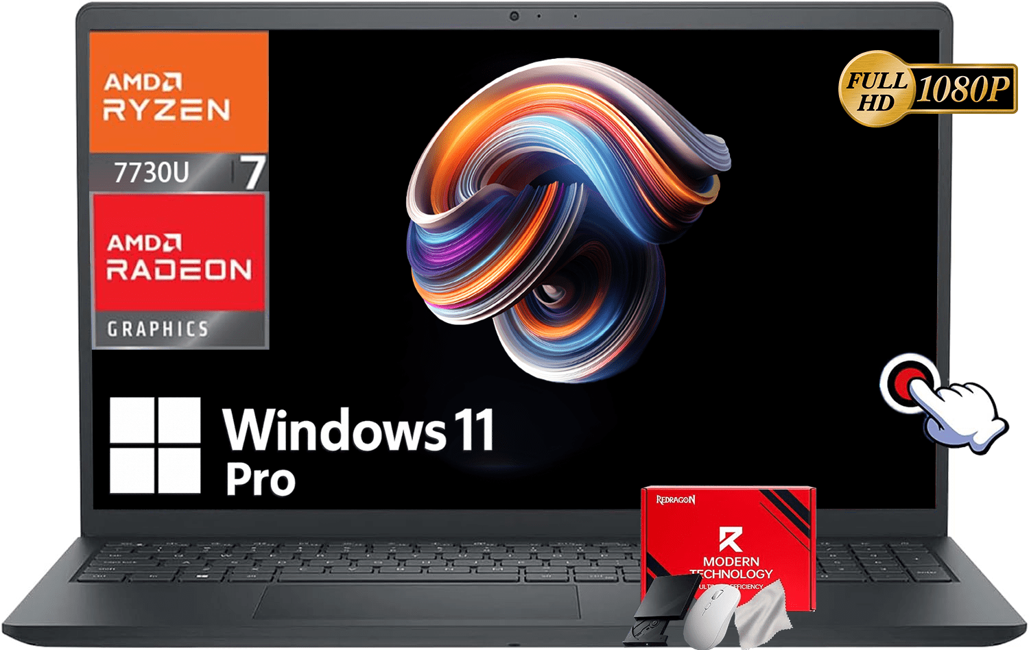 Dell Inspiron 15 Touchscreen Business Laptop, AMD Ryzen 7 7730U, 15.6 ...