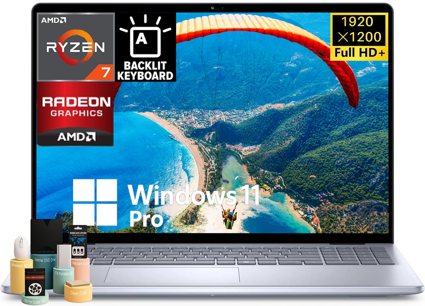 Dell Inspiron 16 5645 Laptop Computer, 16" FHD+ 300-Nits Display, AMD ...