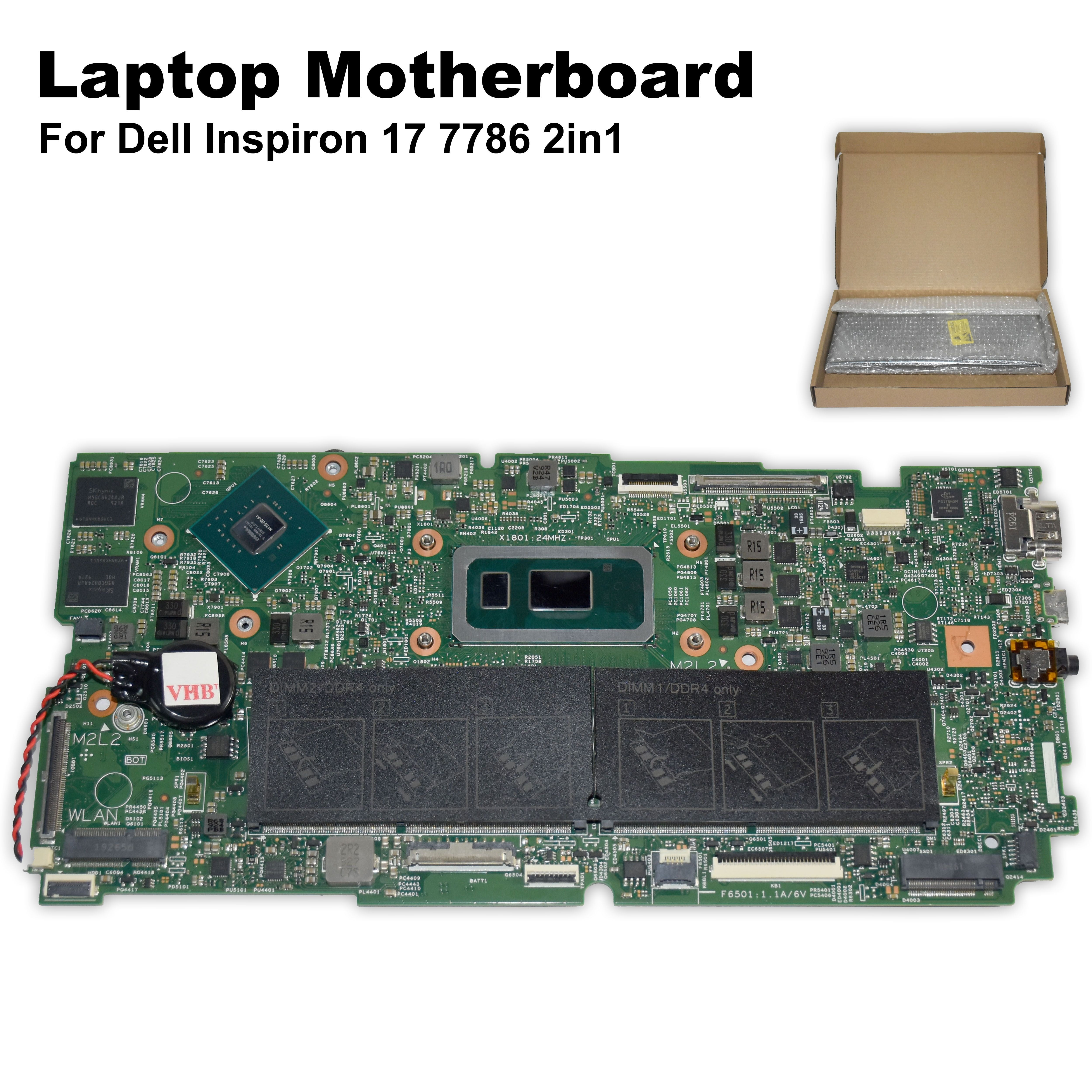 Dell Inspiron 17 7786 Motherboard, i7-8565U, 1.8GHz w/ Nvidia GPU ...