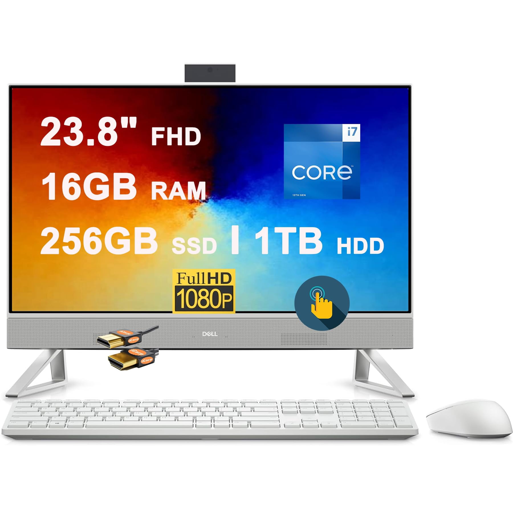 Dell Inspiron 24 5420 AIO Desktop 23.8" FHD AIT Touchscreen Intel 10 ...