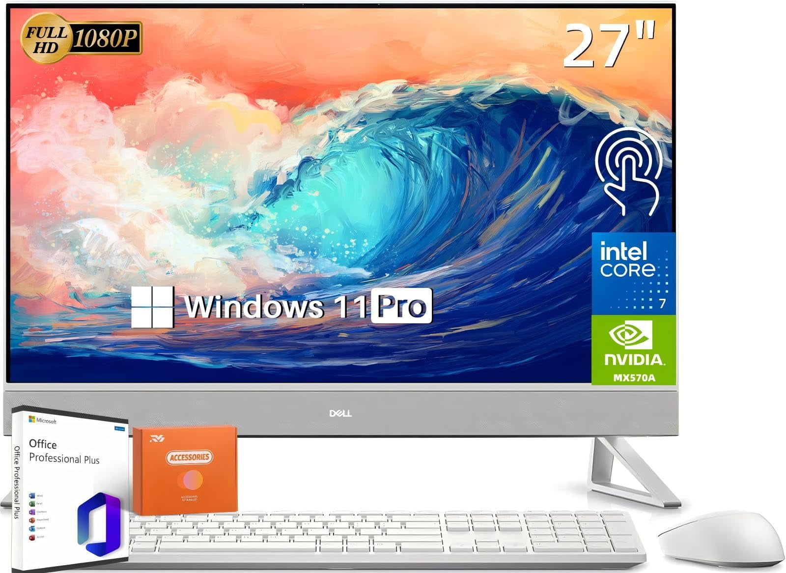 Dell Inspiron 27" FHD Touchscreen Business All-in-One Desktop Computer ...