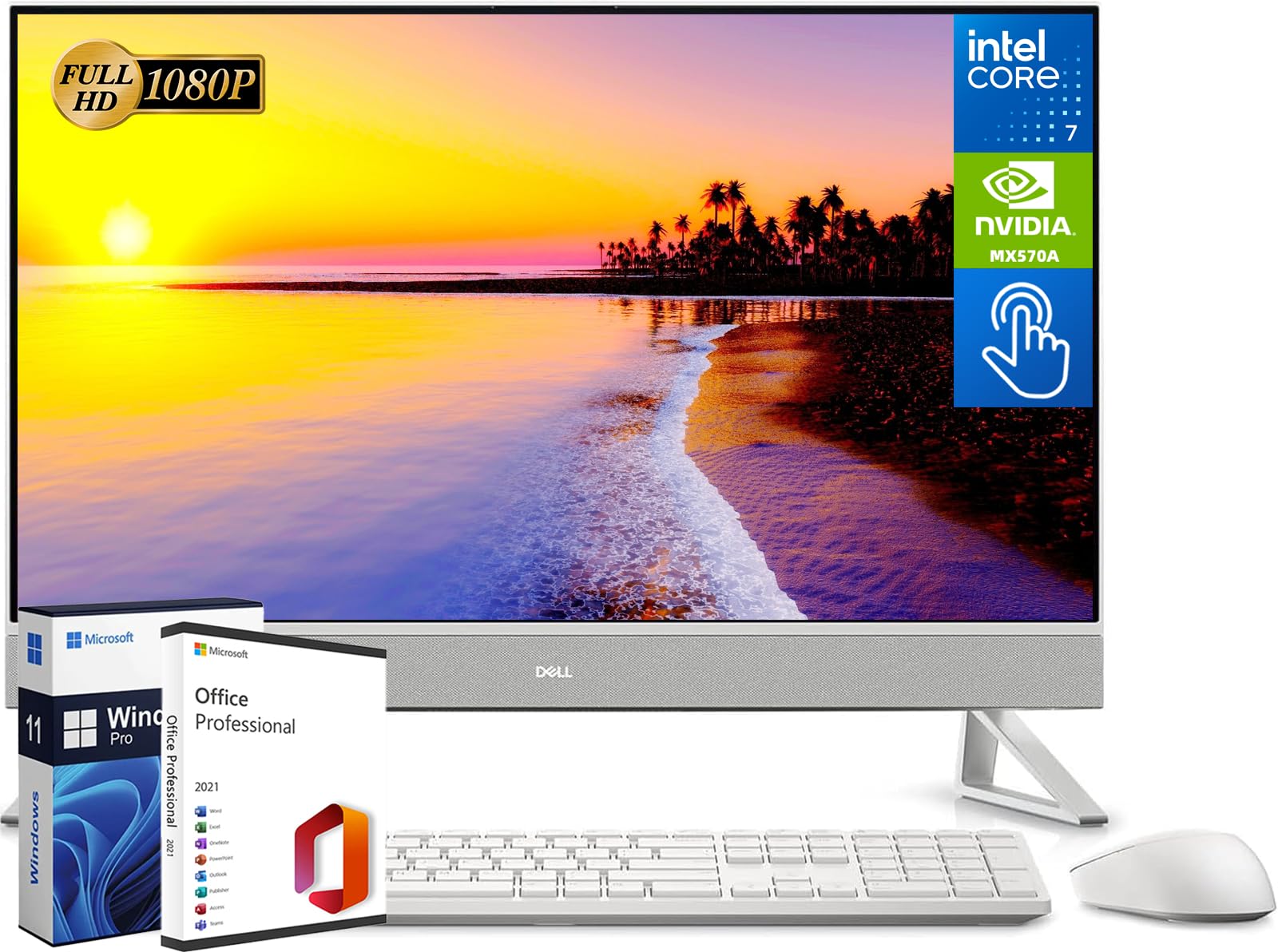 Dell Inspiron 7000 Series All-in-One Desktop, 27" FHD Touchscreen, Core ...