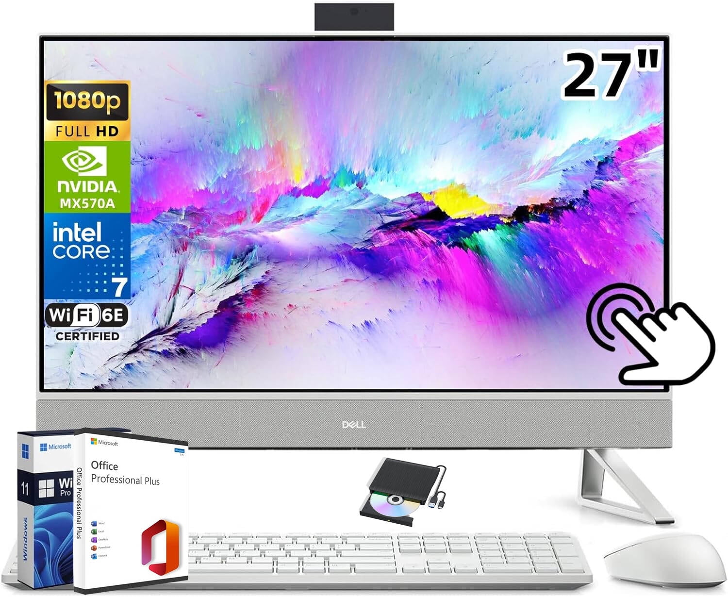 Dell Inspiron 7730 27" Touchscreen All in One Desktop Computer, Intel Core 7 150U, NVIDIA ...