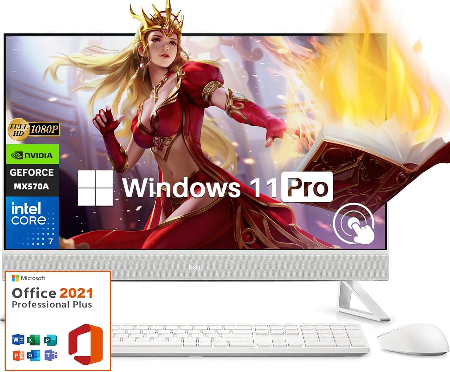 Dell Inspiron All-in-One Desktop, 27" FHD Touchscreen, Intel Core 7 ...