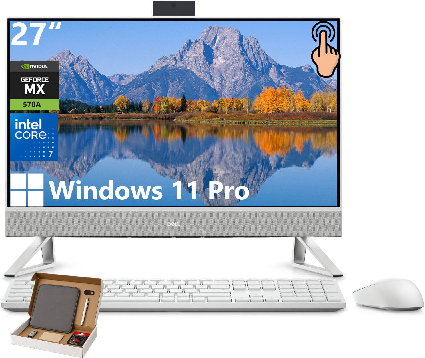 Dell Inspiron All in One Desktop Computer, 27" FHD Touchscreen Display ...