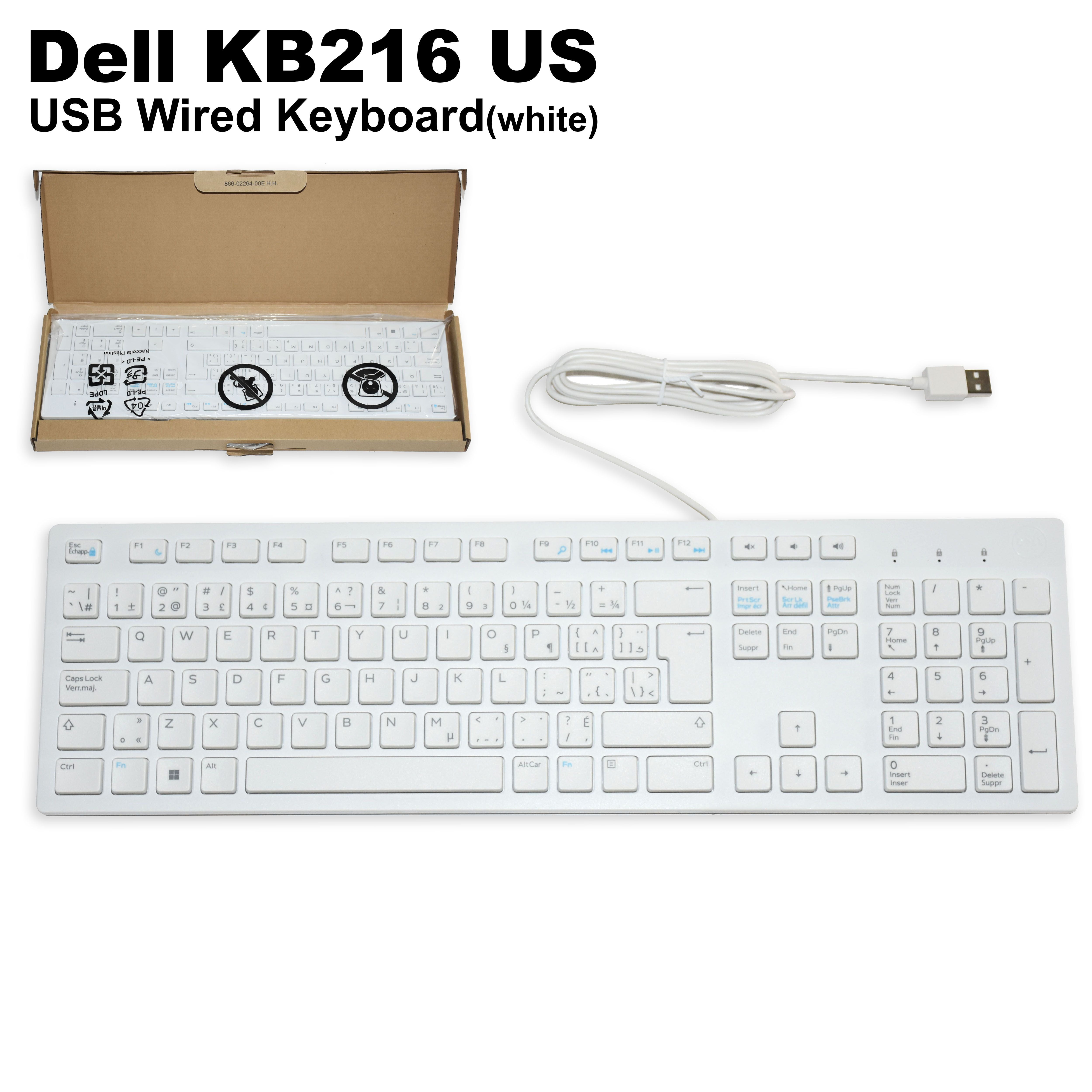 Dell KB216 USB Wired Multimedia Keyboard with Num Pad White – 1PJRJ ...
