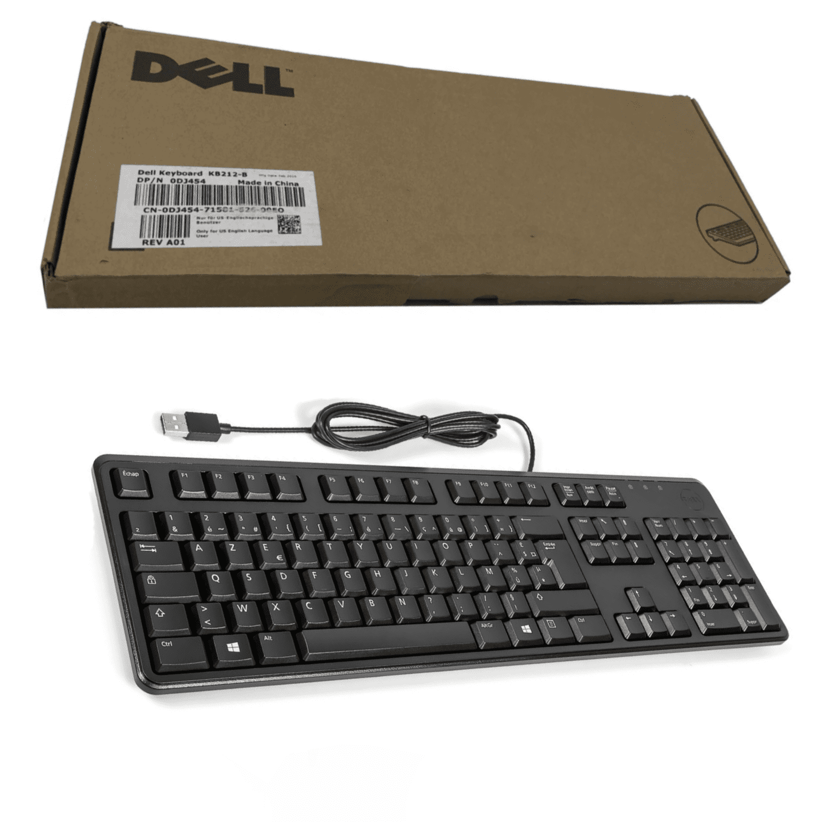 Dell Keyboard KB212-B - USB - 104 Quiet Keys - Black - PN: CN-0DJ454 ...