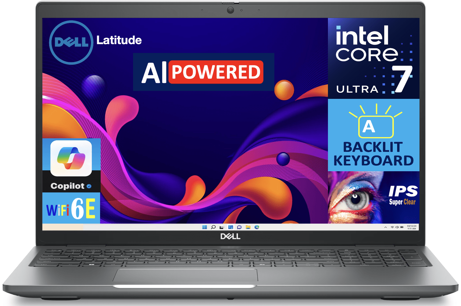 Dell Latitude 5550 AI Powered Laptop 15.6" IPS FHD Display (Intel Core Ultra 7 155U, 16GB DDR5 ...