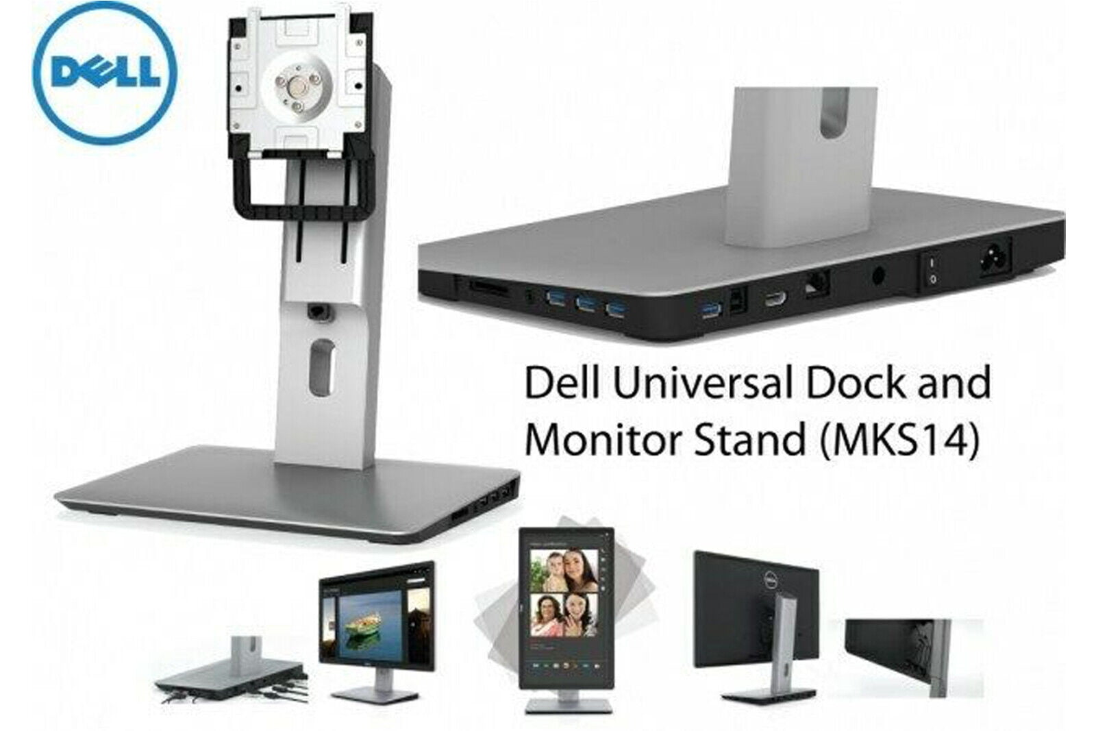 Dell OEM Universal USB 3.0 Monitor Stand Docking Station Combo - MKS14 ...