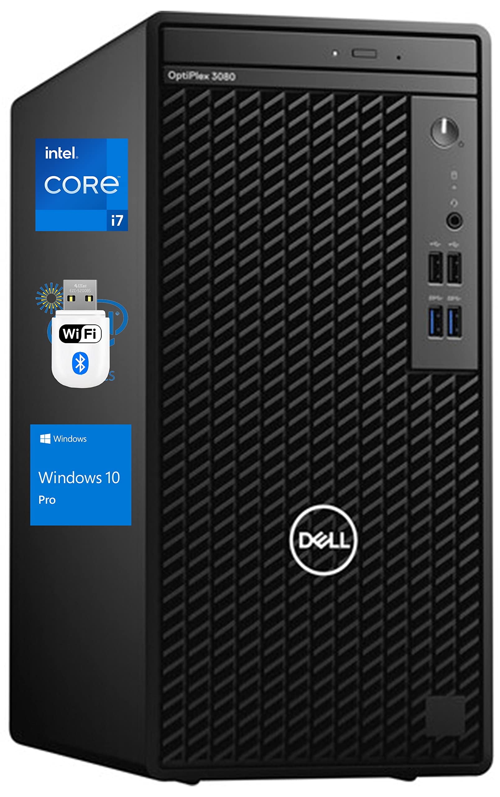 Dell OptiPlex 3080 Mini-Tower Desktop Computer - Intel Core i7-10700 ...