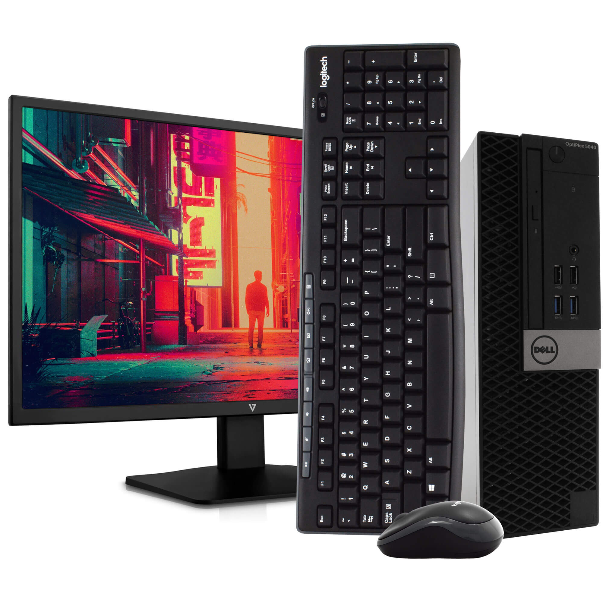 Lenovo ThinkCentre M92P Desktop Computer Bundle with 22" Monitor, Intel ...