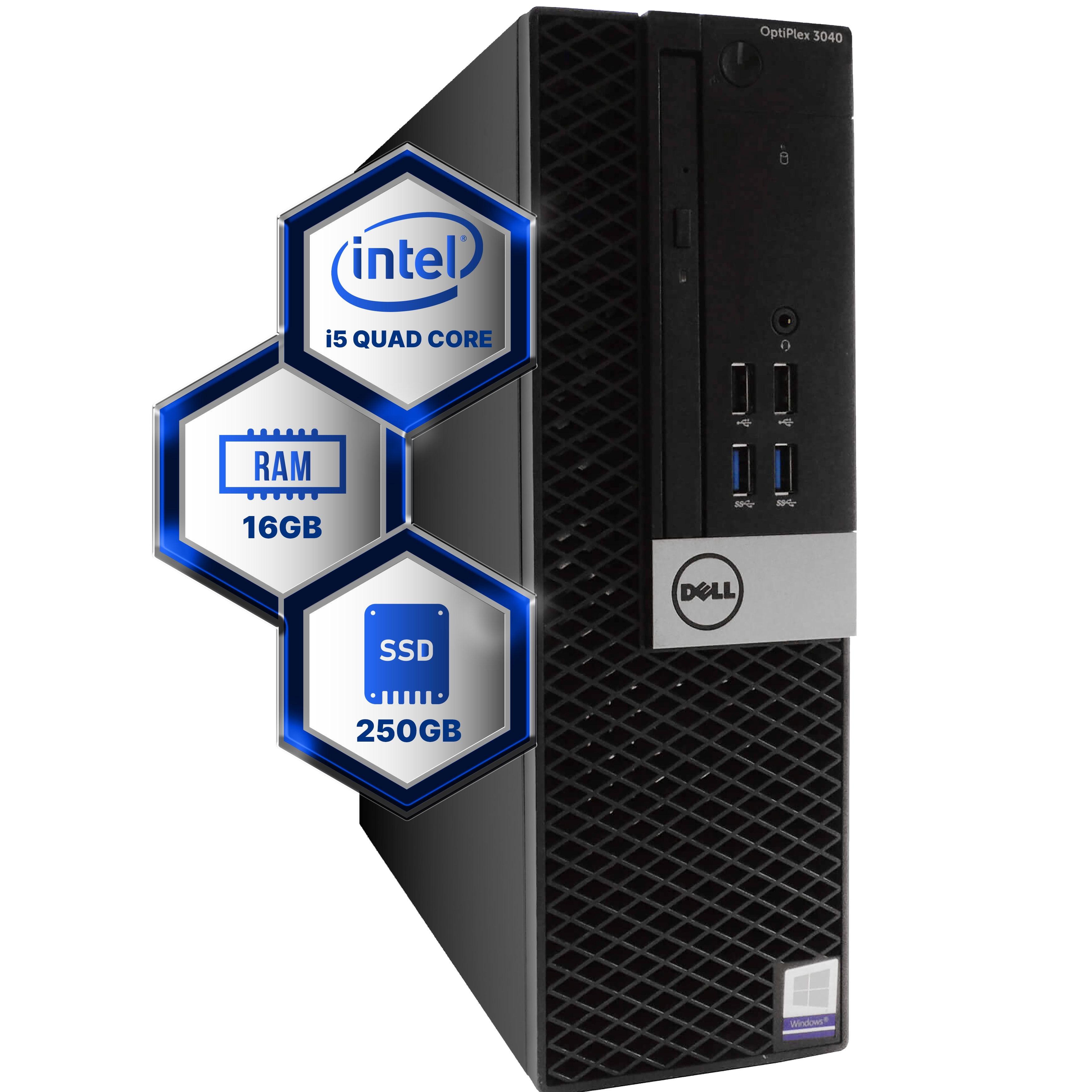 Dell Optiplex 3040 Desktop Computer | Quad Core Intel i5 (3.2) | 16GB ...