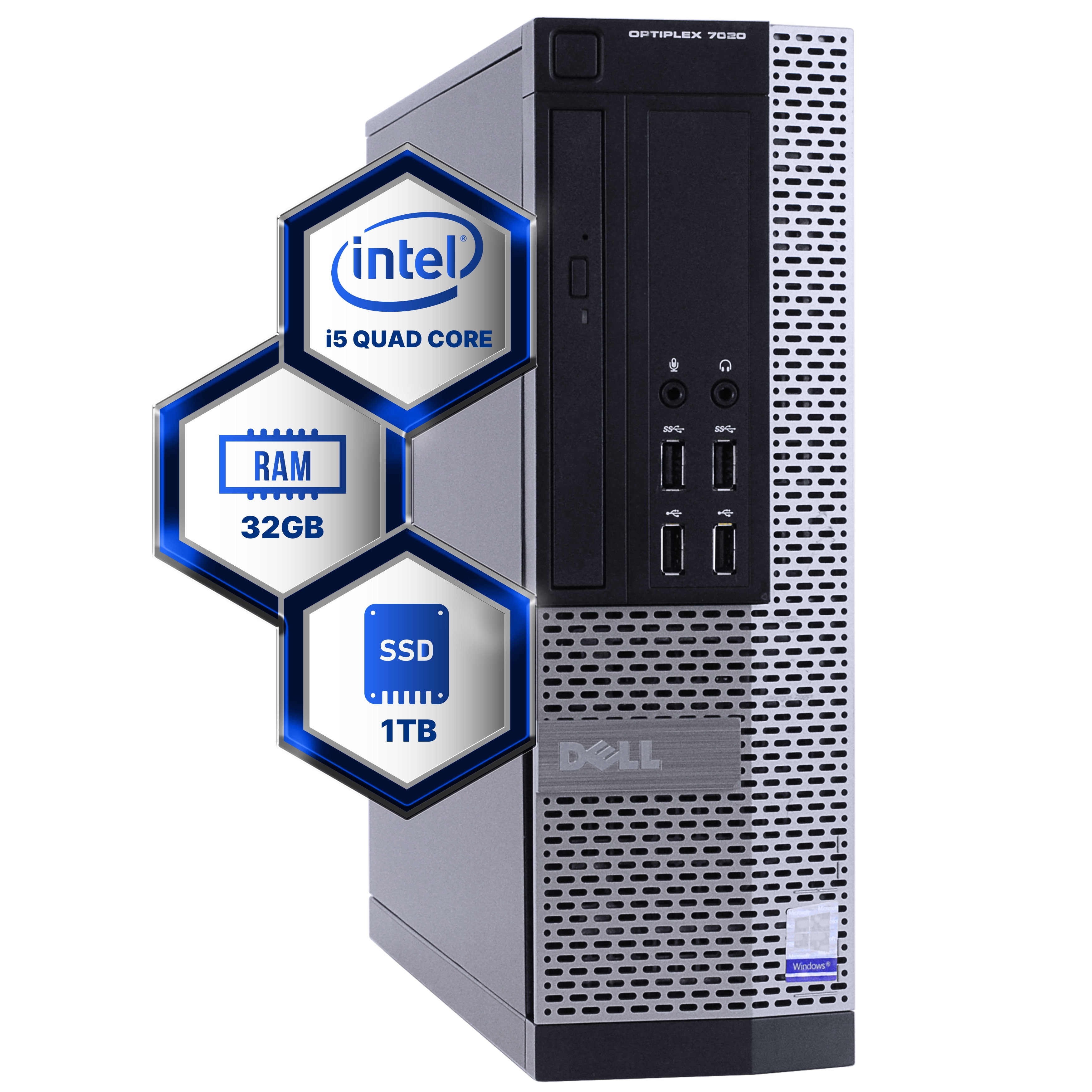 Renewed Dell Optiplex 7020 Desktop Computer | Quad Core Intel i5 | 32GB ...