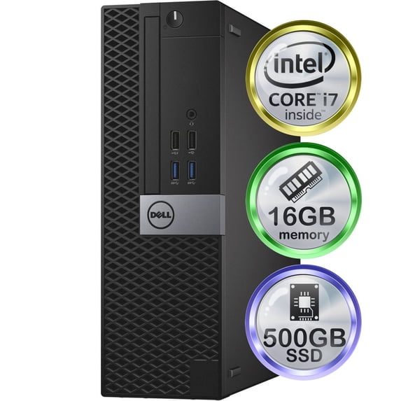 Dell Optiplex 7040 Desktop, Intel i7 3.4GHz, 16GB DDR4 RAM, 500GB SSD ...