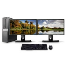 Desktop Computer With Dual Monitors