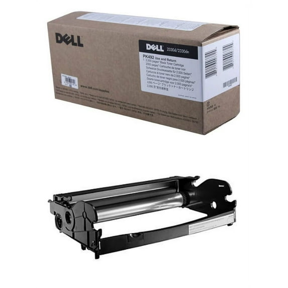 Dell PK492 Toner Cartridge and PK496 Imaging Drum for 2330D, 2330DN ...