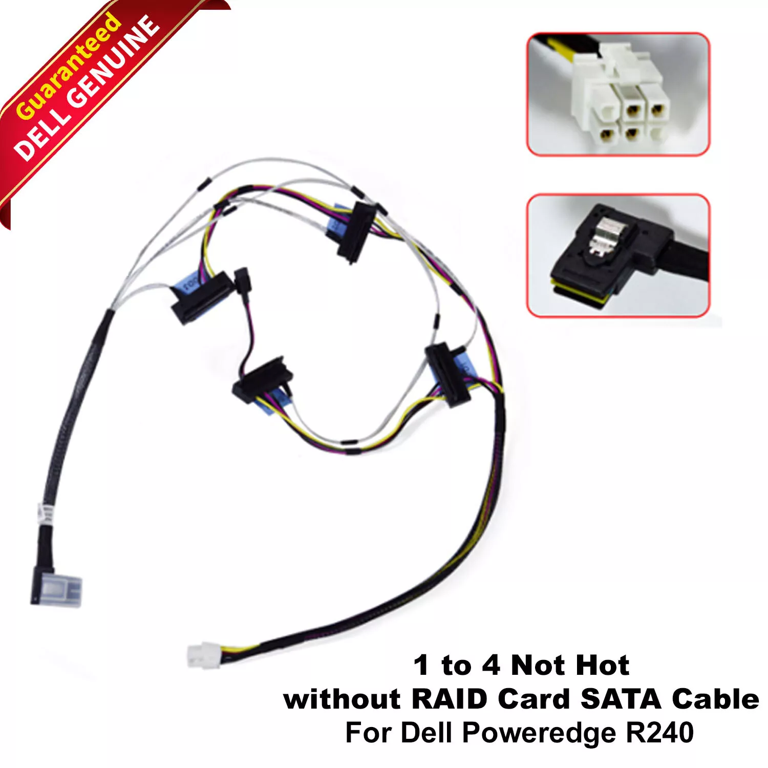 Dell PowerEdge R240 60cm 6-Pin & Mini-SAS to 4x SATA Cable (2F8RD ...
