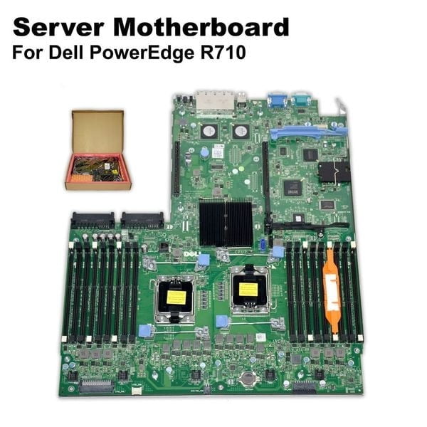 Dell PowerEdge R710 Server Motherboard, 2x CPU, 18x DDR3 DIMM Slots ...