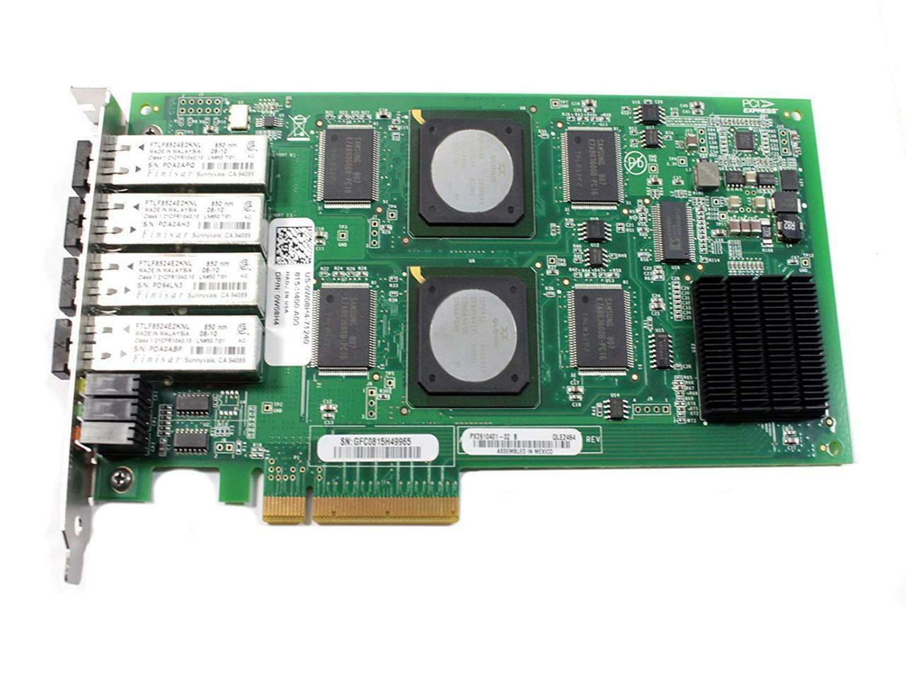 Dell QLogic QLE2462 4xTransceivers 4Gb PCI-E Fiber Channel Networking ...