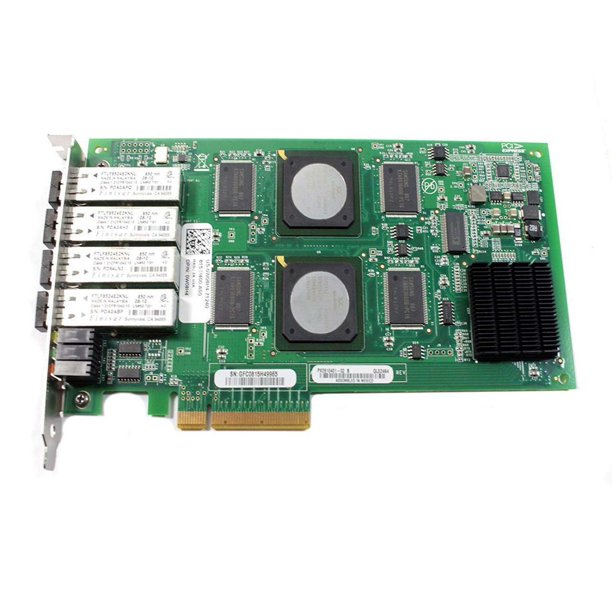 Dell QLogic QLE2462 4xTransceivers 4Gb PCI-E Fiber Channel Networking ...