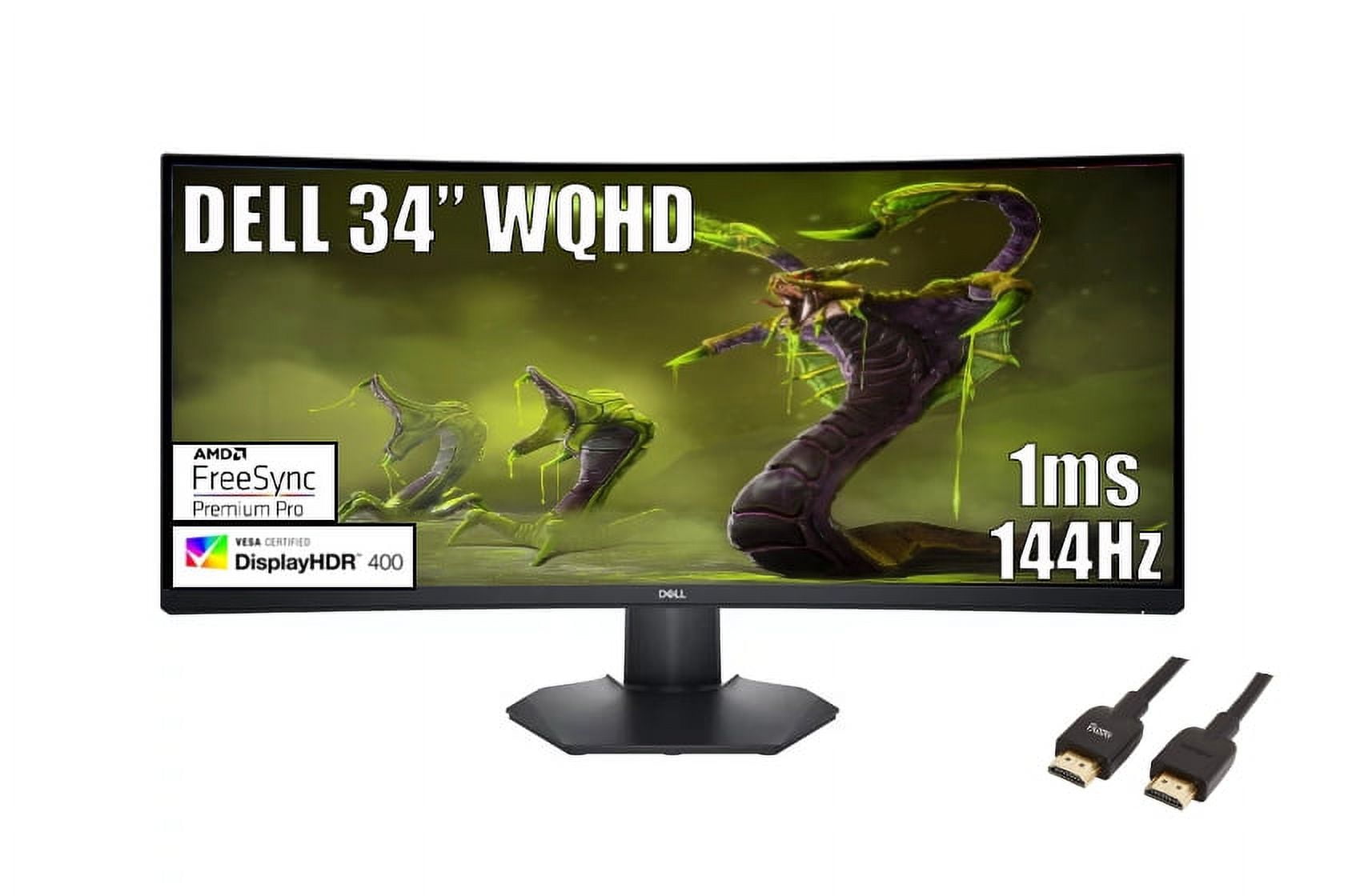 Dell S Series 34" Curved Gaming Monitor, WQHD (3440 x 1440) 21:9 ...