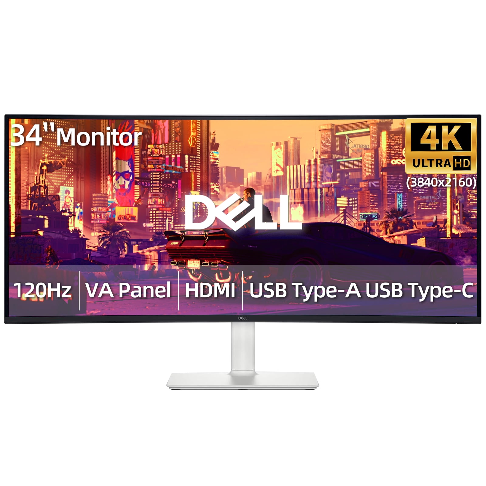Dell S34 Series 34-inch WQHD (3440x1440) 120Hz Curved Gaming Monitor ...