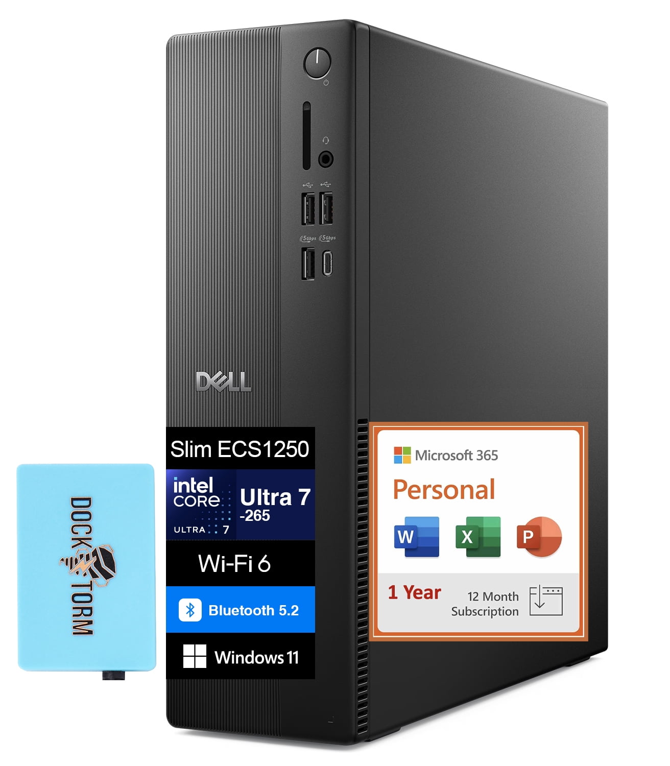 Dell Slim ECS1250 AI Powered Desktop (Intel Ultra 7-265, 64GB DDR5, 2TB ...
