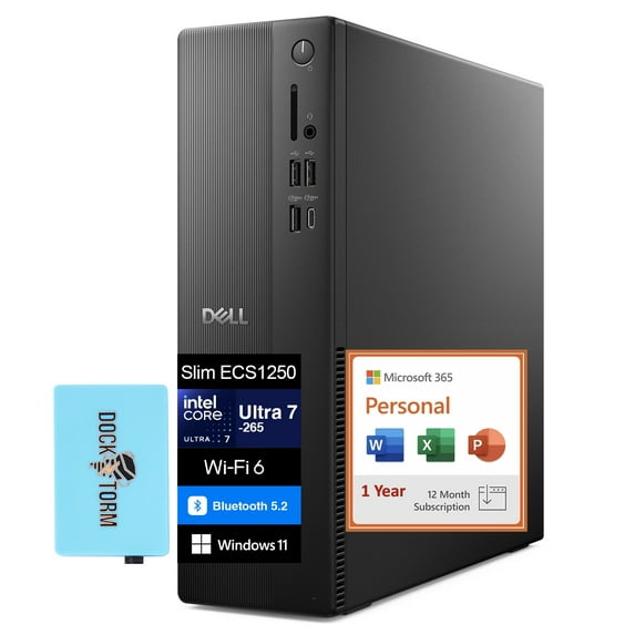 Dell Slim ECS1250 AI Powered Desktop (Intel Ultra 7-265, 64GB DDR5, 4TB ...