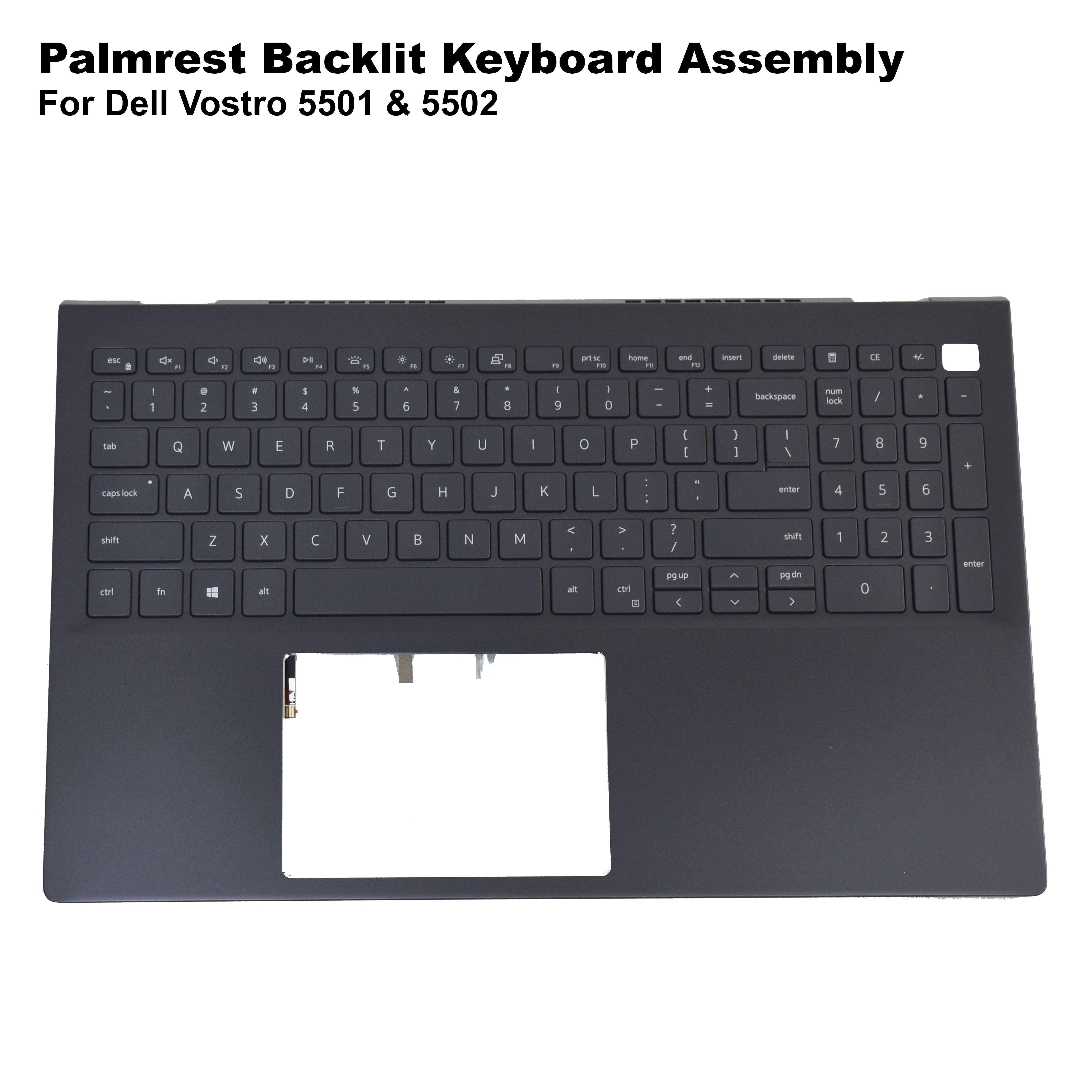 Dell Vostro 5501 5502 Palmrest Assembly with Backlit Keyboard, G2VT3 ...