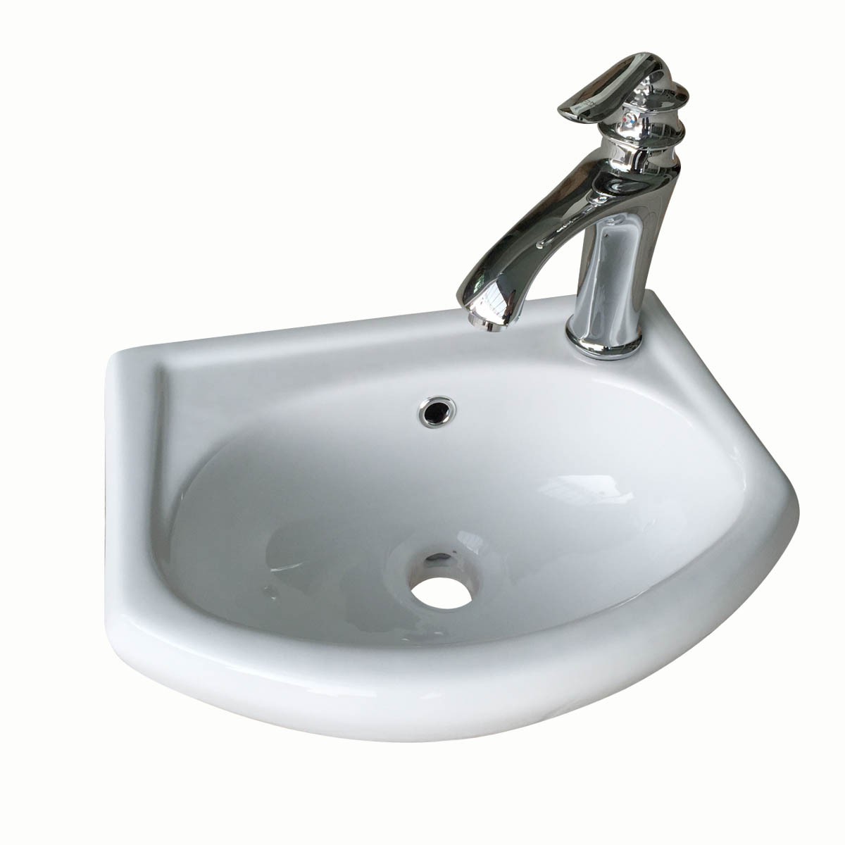 Dell Wall Mount Bathroom Sink 16 1/8" White Wash Basin with Overflow ...