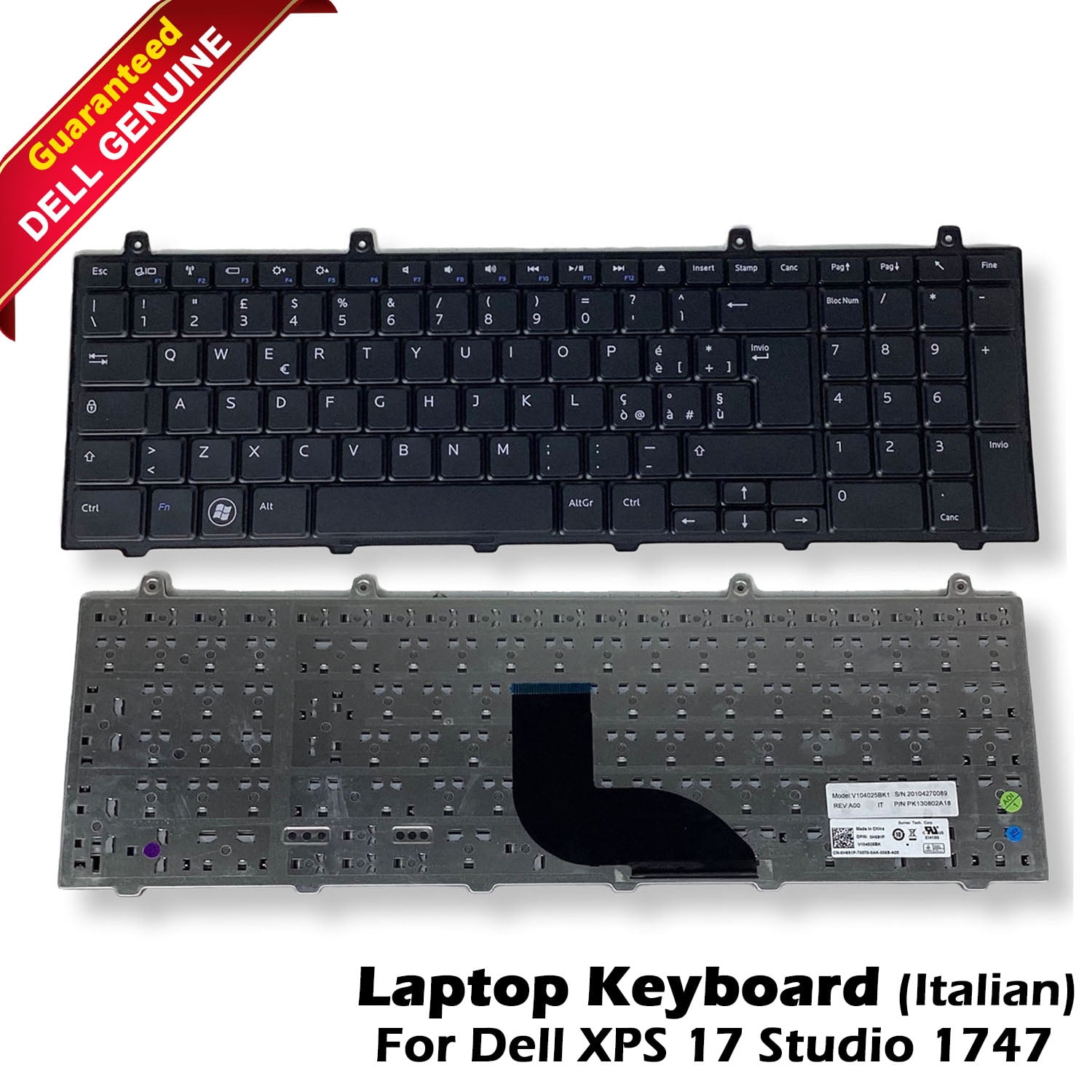 Dell XPS 17 Studio 1747 102 Keys Italian Layout Laptop Keyboard H691P - Walmart.com