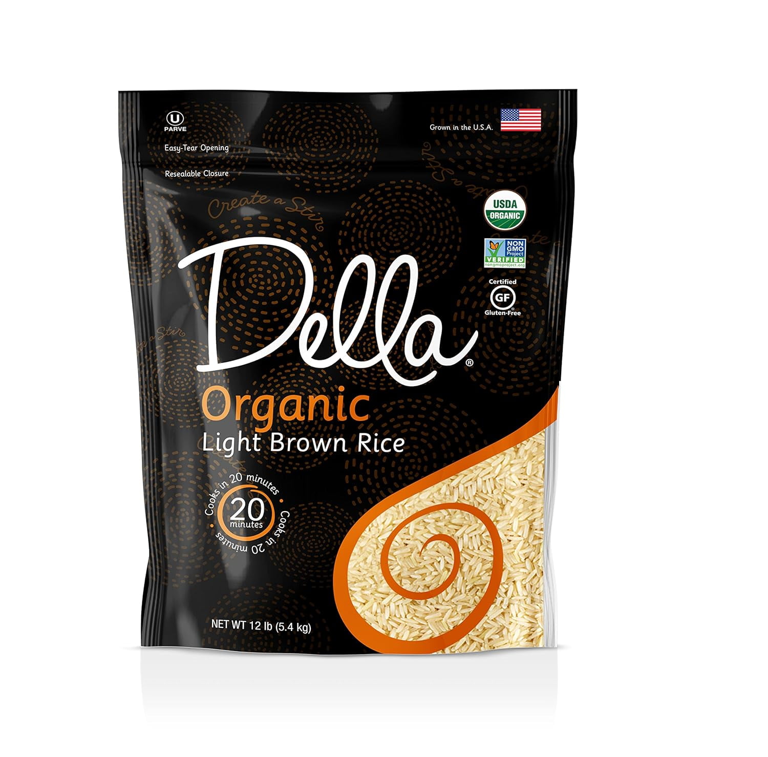 Della Organic Long Grain Brown Rice, 12 Pound 12 Pound (Pack of 1 ...
