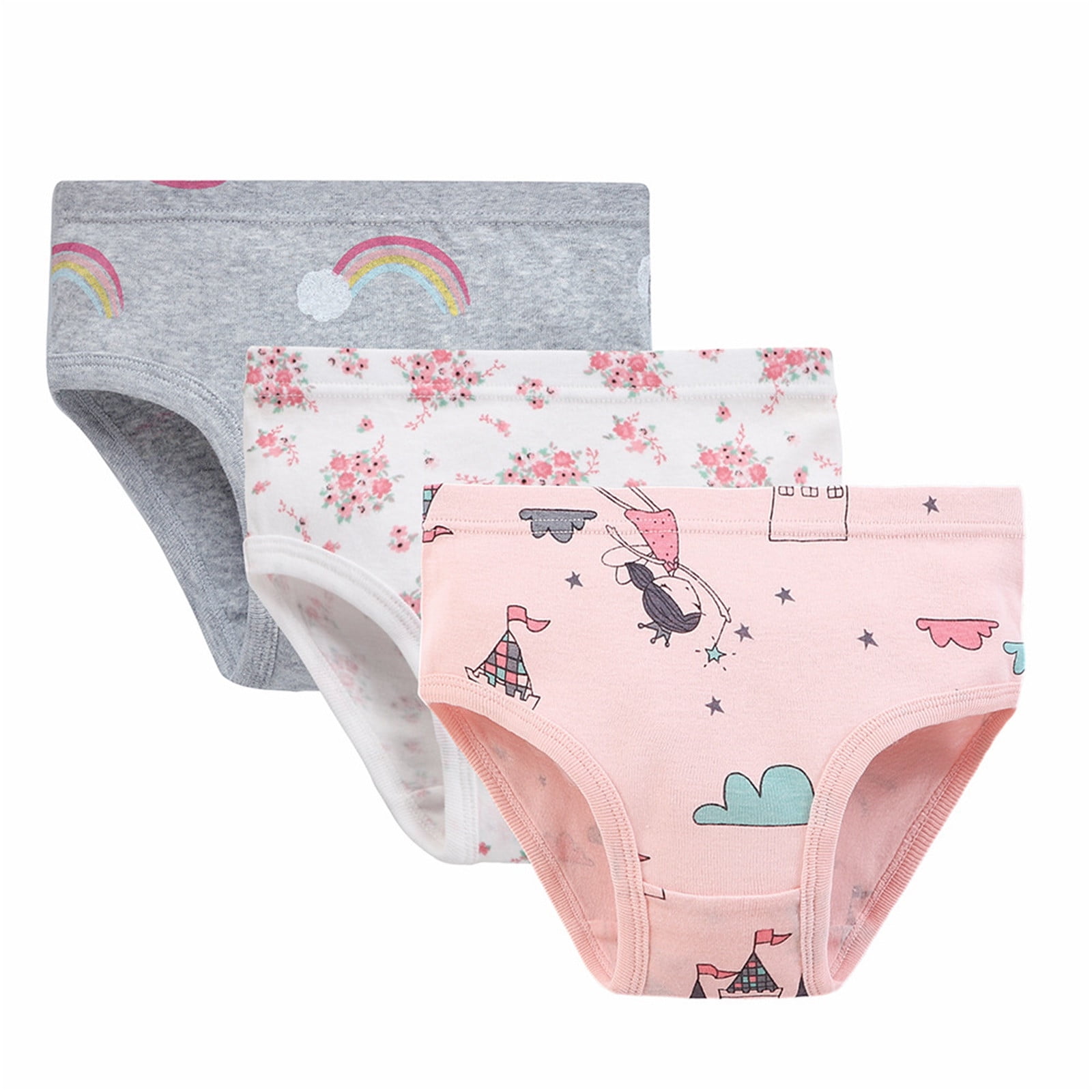 Delliss 3PC Girls Underwear Little Kids Cartoon Cute Print Cotton ...