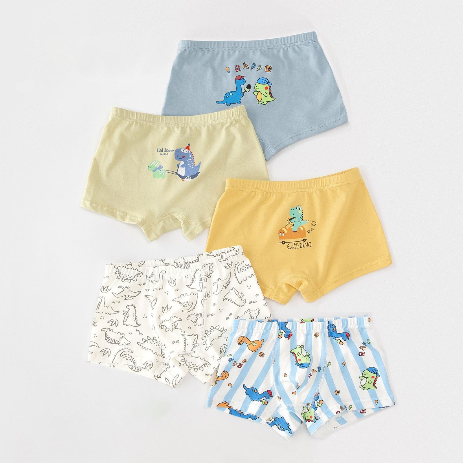 Delliss 5pcs Little Boys Boxer Briefs Toddler Kids Cute Patterns Print Underwear Soft Cotton ...