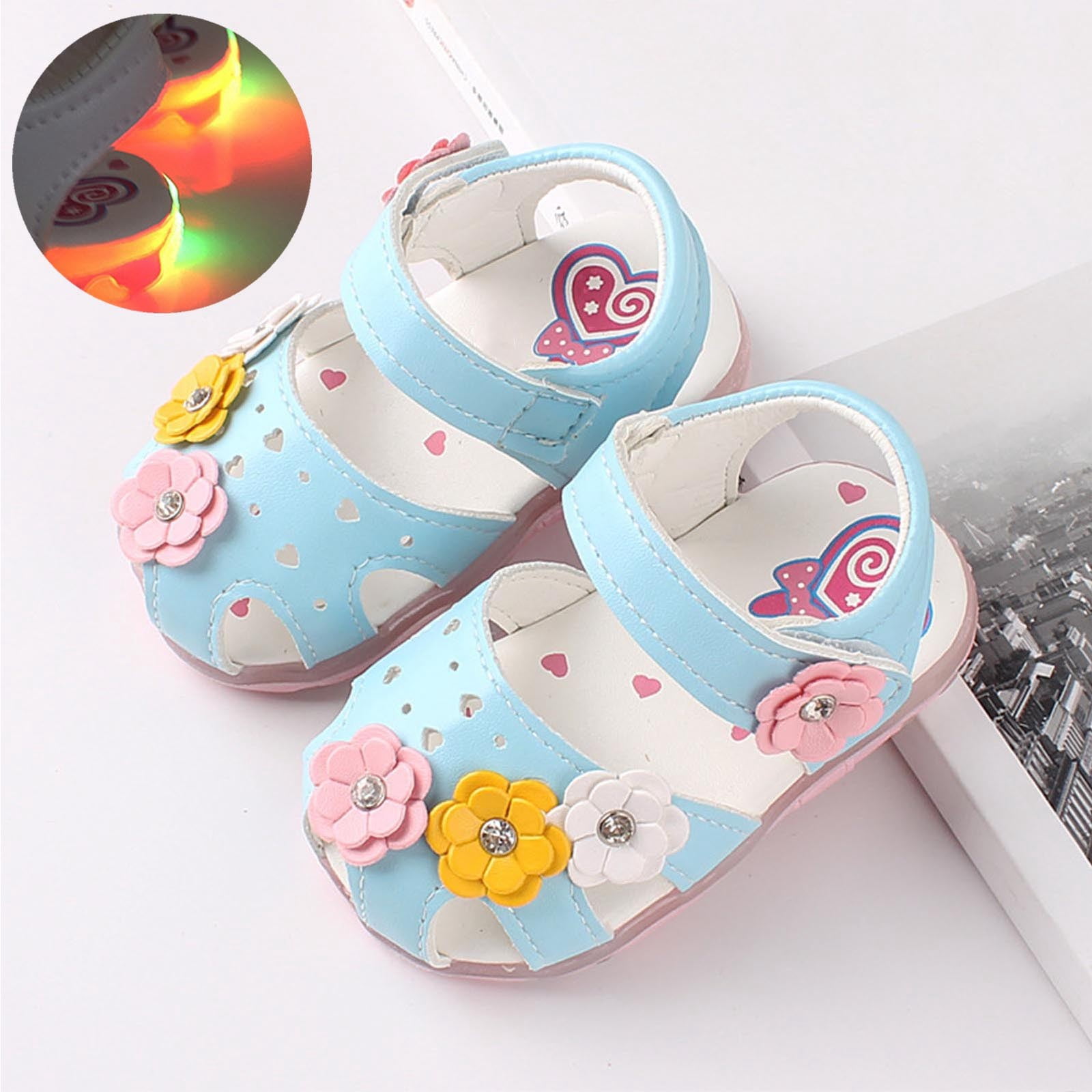 Delliss Baby Boys Girls Squeaky Sandals Summer Closed-Toe Breathable ...