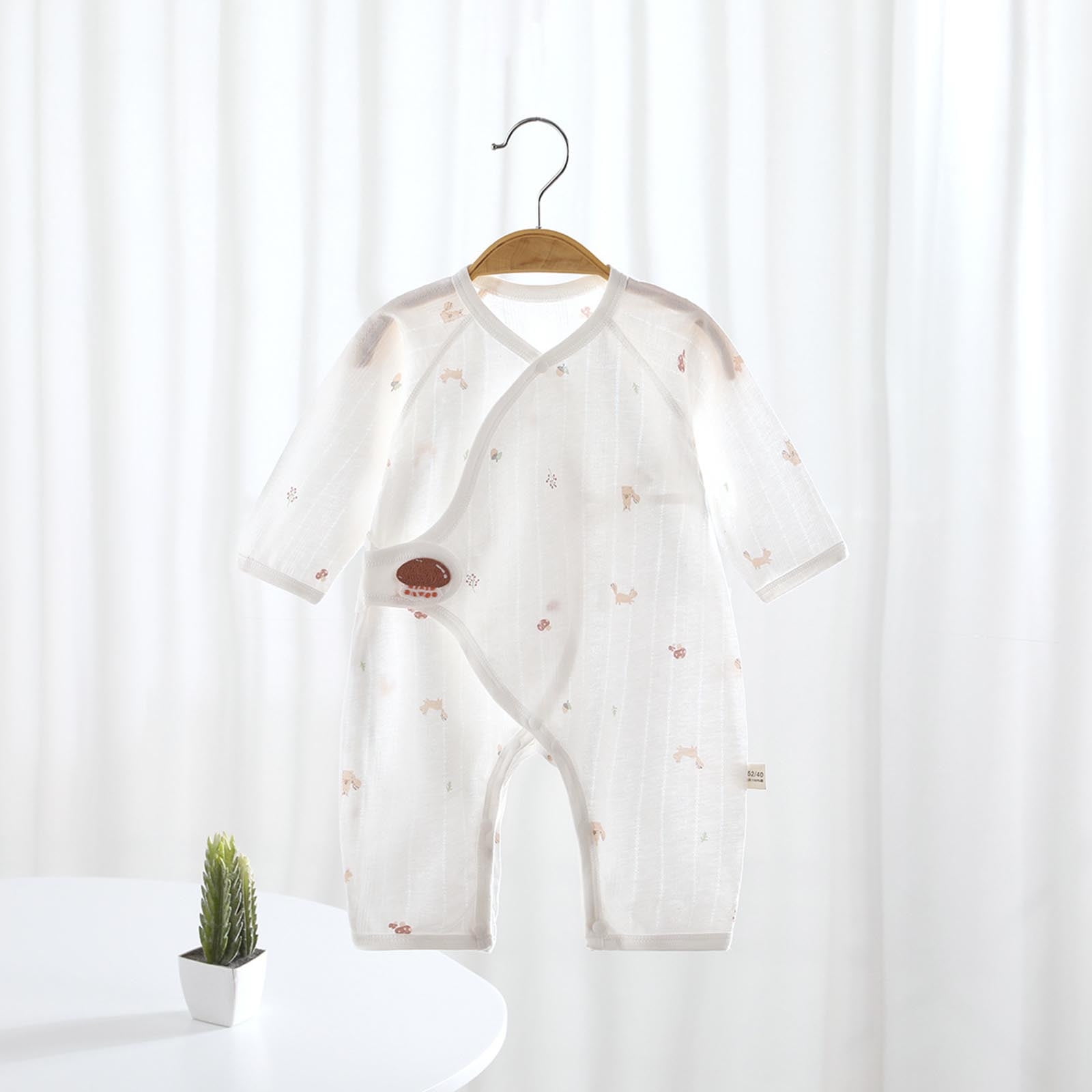 Delliss Baby Long Sleeve Side Snap Romper Soft Baby Unisex Kimono ...