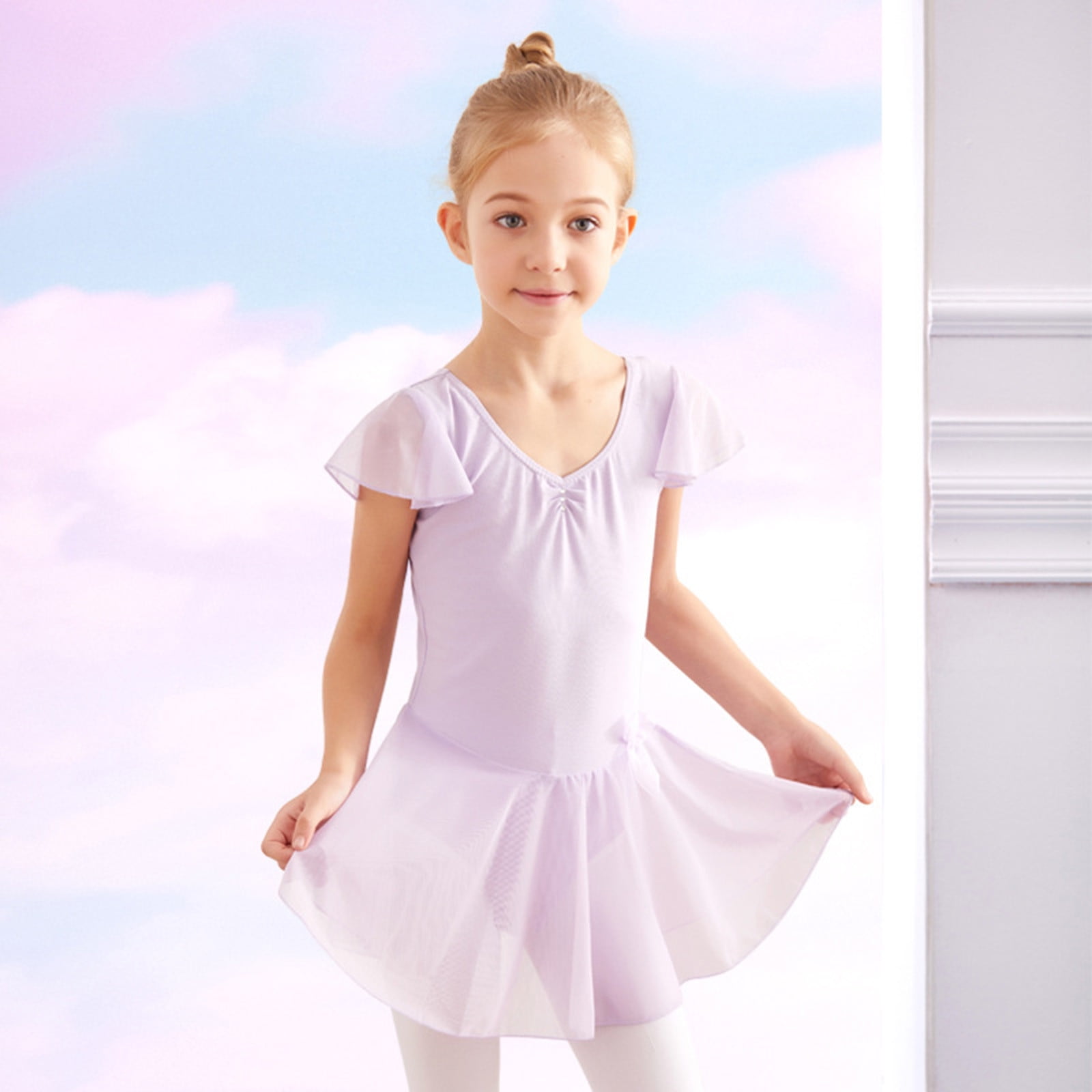 Delliss Ballet Leotards with Skirt Toddler Girls Dance Ballerina Outfit ...
